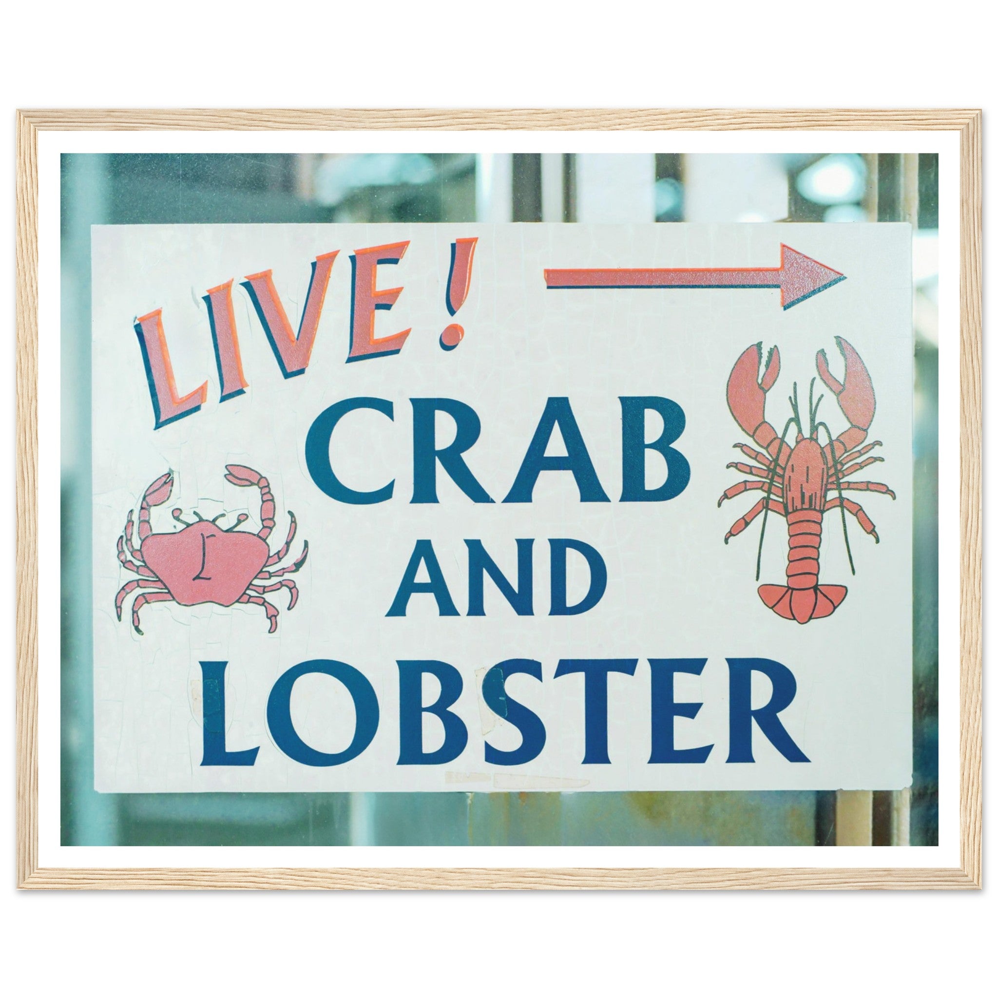 Live Crab and Lobster | Fishing Signs | Fishing Wall Art – Dad Bod Summer
